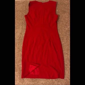 Calvin Klein | Dresses | Calvin Klein Red Cinched Waist Dress | Poshmark